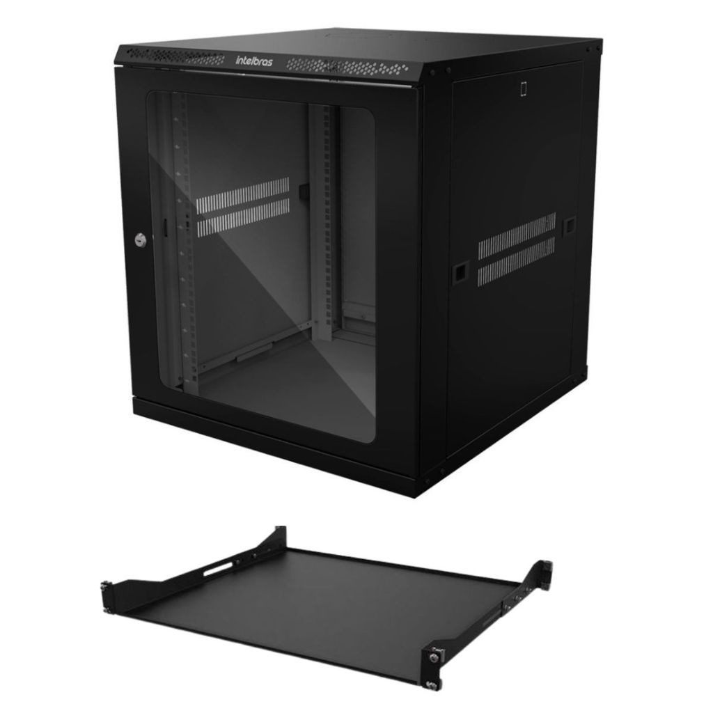 Mini Rack Intelbras 12u Desmontável de Parede Padrão 19 Organizador ...
