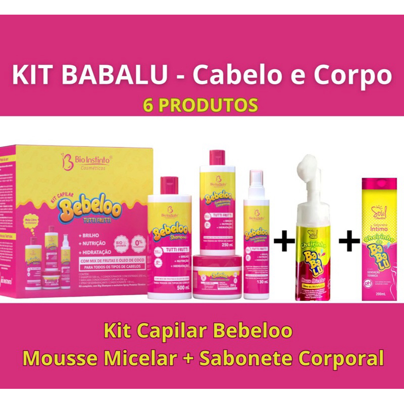 Kit Babalu Bio Instinto + Mousse e Sabonete - Combo 6 Produtos | Shopee ...