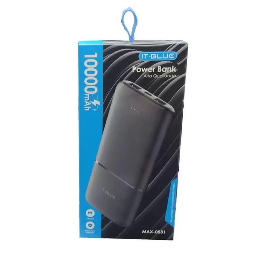 POWER BANK 3 PORTAS 10000 MAH IT-BLUE MAX-0531 | Shopee Brasil