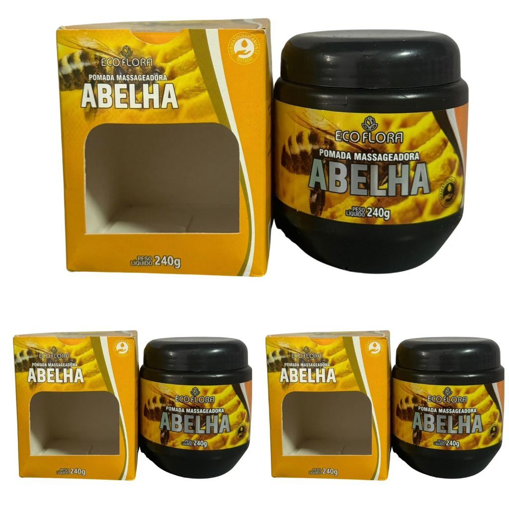 3 un Pomada Massageadora Ven de Abelha 240g - Eco Flora | Shopee Brasil