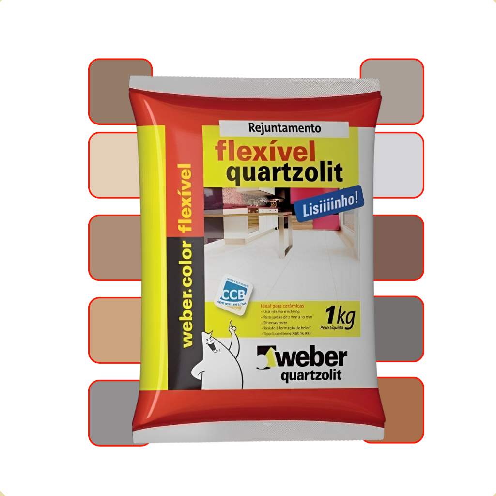 Rejunte Flexível 1kg Quartzolit Para Piso - Várias Cores | Shopee Brasil