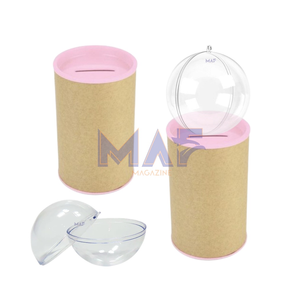 Kit 10 Cofrinho 10x6 - 10 Esfera Bola Acrilica 6,5cm Festa Luxo Cofre ...