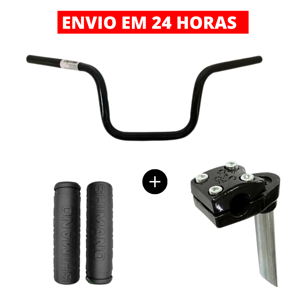 Kit Guidão Bike Aço Titan CG Guidon De Bike + Mesinha Bike Cross Bmx de ...