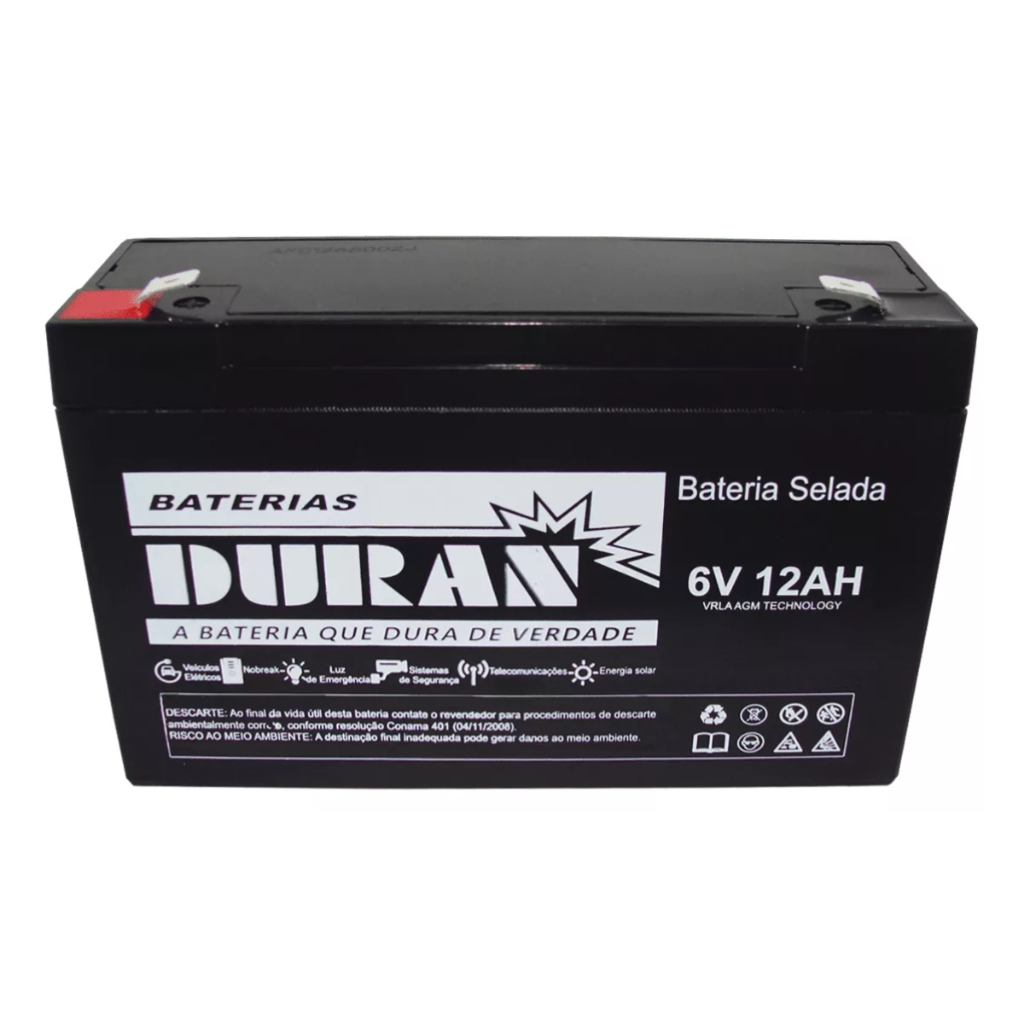 Bateria Selada 6v 12ah Duran - Up6120 - Original | Shopee Brasil