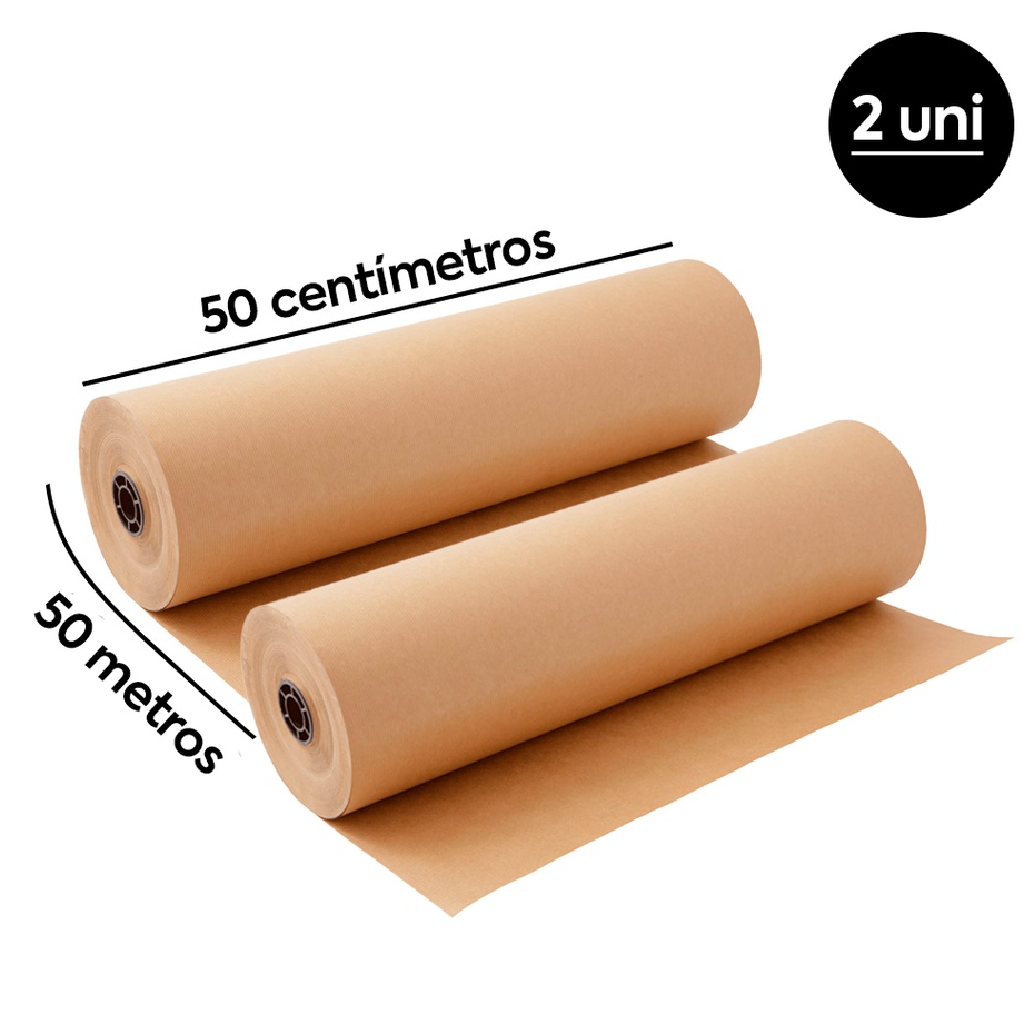 Kit 2 Rolo Bobina 50m Papel Pardo Semi Kraft Pardo Embalagem Caixa ...
