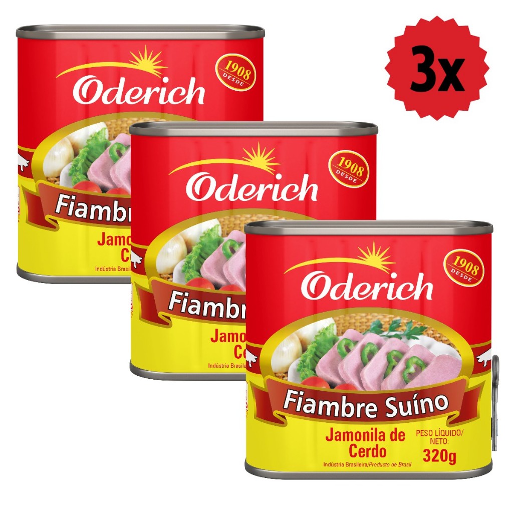 Kit 3 Fiambre Suino Oderich 320g | Shopee Brasil