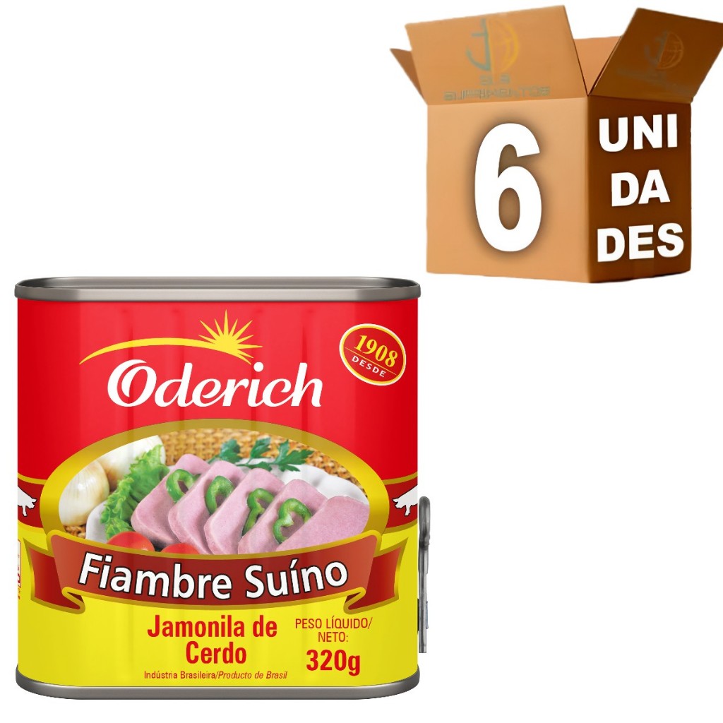 Kit 6 Fiambre Suino Oderich 320g | Shopee Brasil