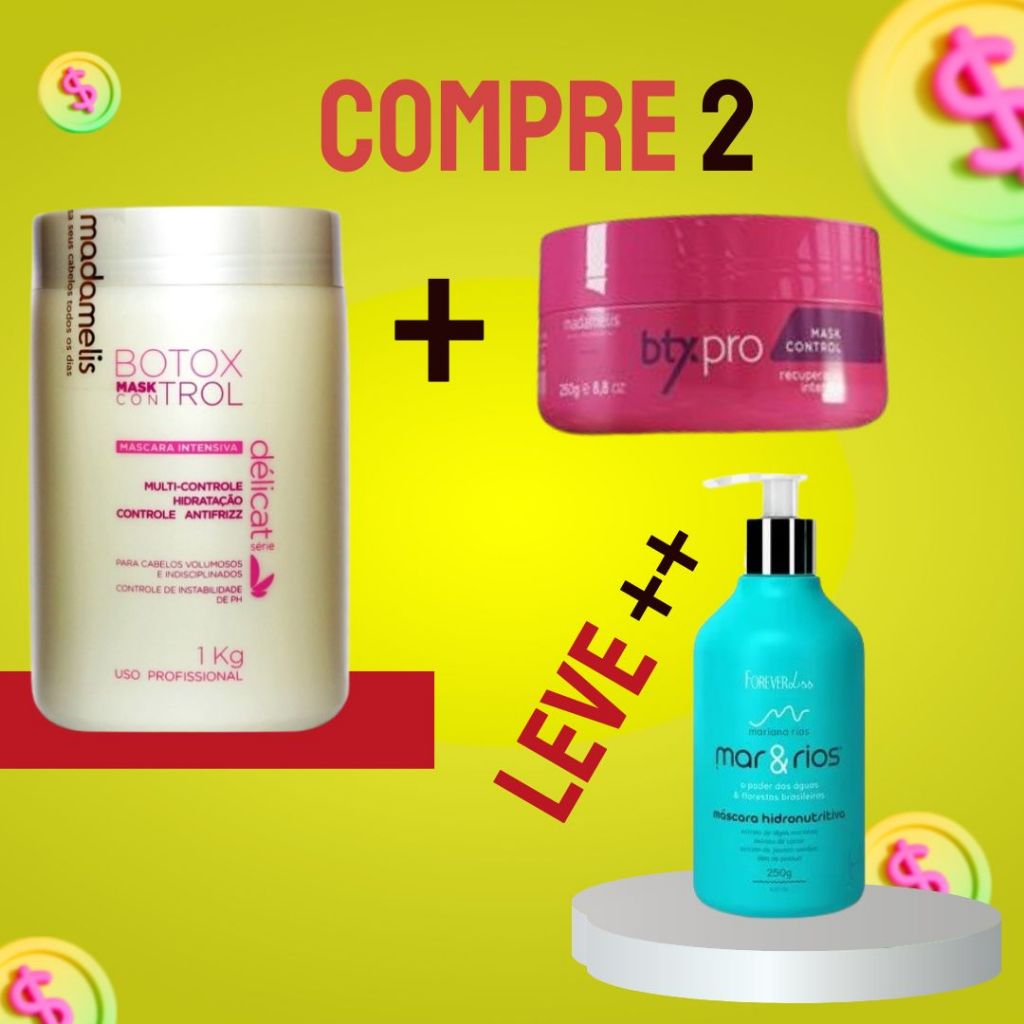 BTX MASK PRO CONTROL 1 KG e BTX PRO CONTROL 250 G LEVE JUNTO 1 MÁSCARA ...