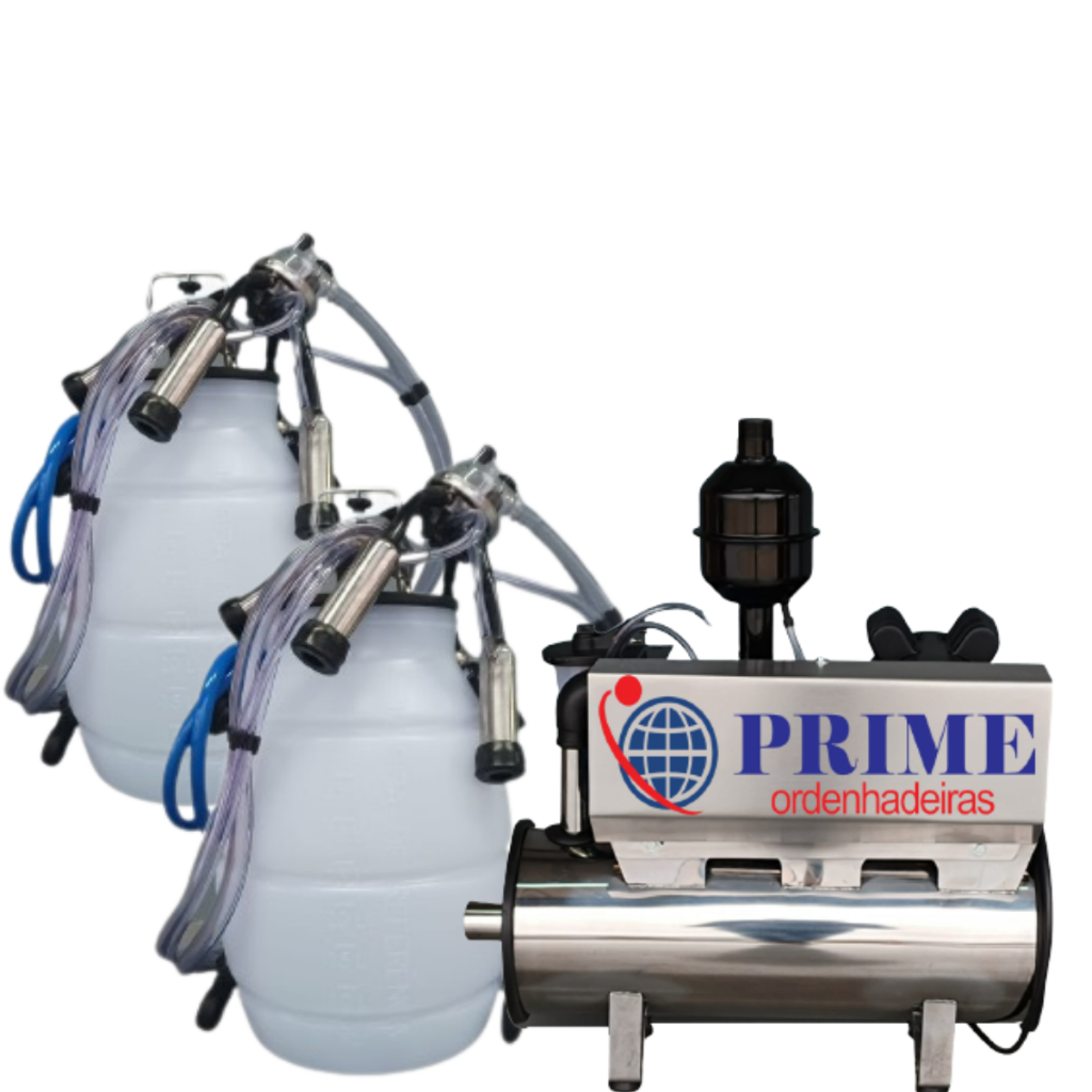 Ordenhadeira Bv 450 motor 2 CV de leite mecanica balde ao pé INOX para 2 VACAS - SUPORTA ATÉ 4 ...
