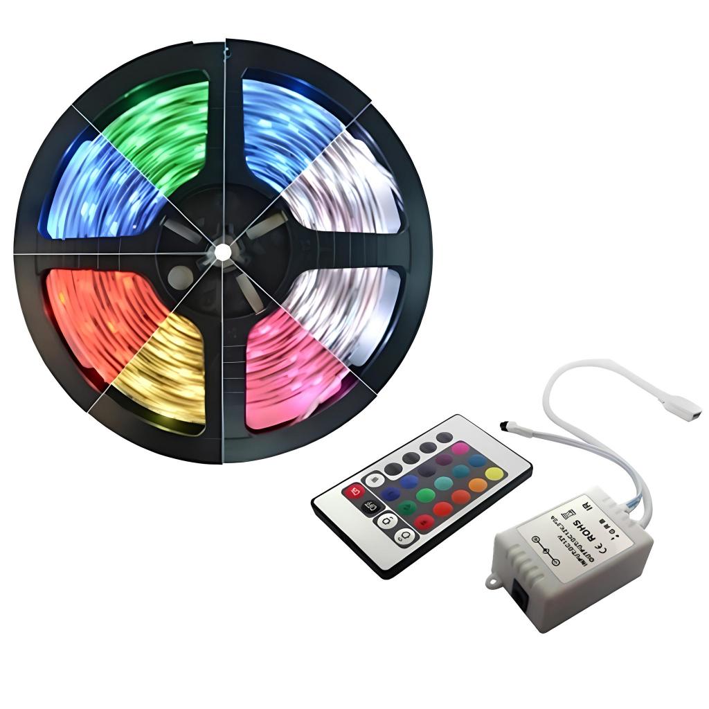 Fita led rgb 5 metros com controle | Shopee Brasil