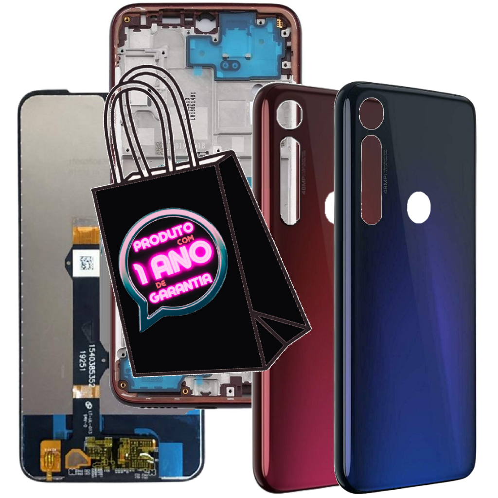 Tela Frontal Touch Display Lcd Compatível Moto G8 Plus Xt2019 + Com Aro Chassis + Tampa ...