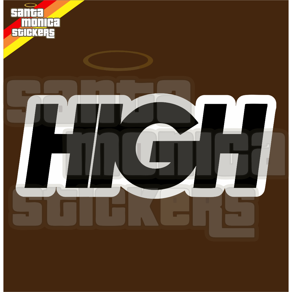 Adesivo da Marca de Vestuário H1GH | Shopee Brasil