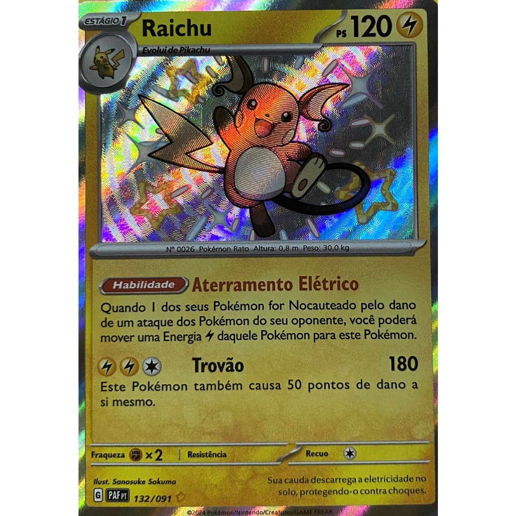 Cartas Shiny Coleção Destinos de Paldea Pokemon TCG Pikachu Raichu ...