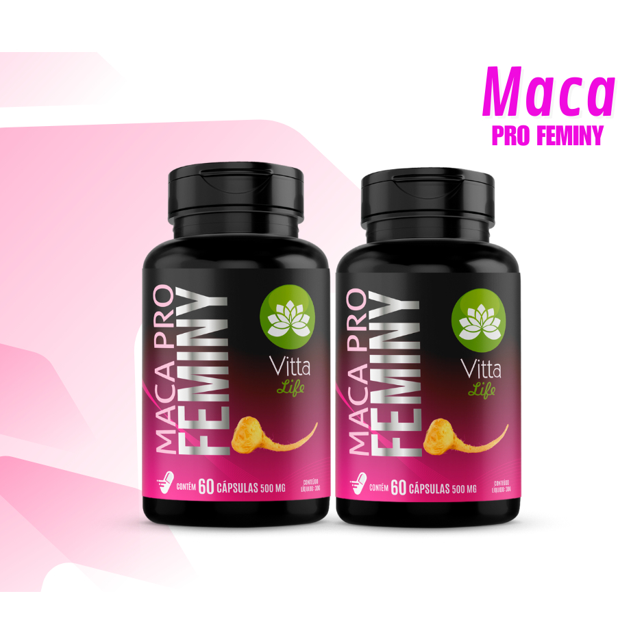 2 potes Maca pro Feminy Suplemento natural mulher Original | Shopee Brasil