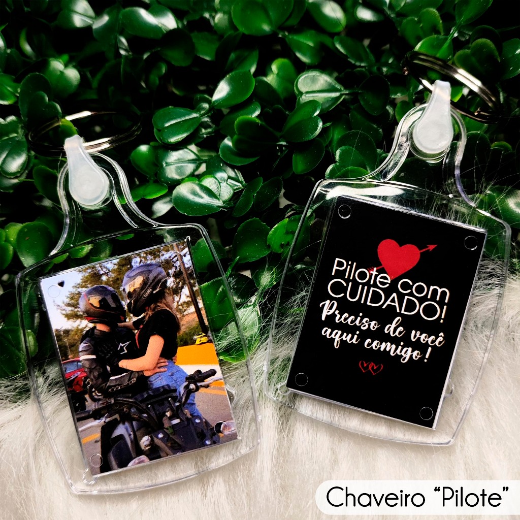 Chaveiro Pilote ou Dirija com cuidado personalizado com foto | Shopee ...