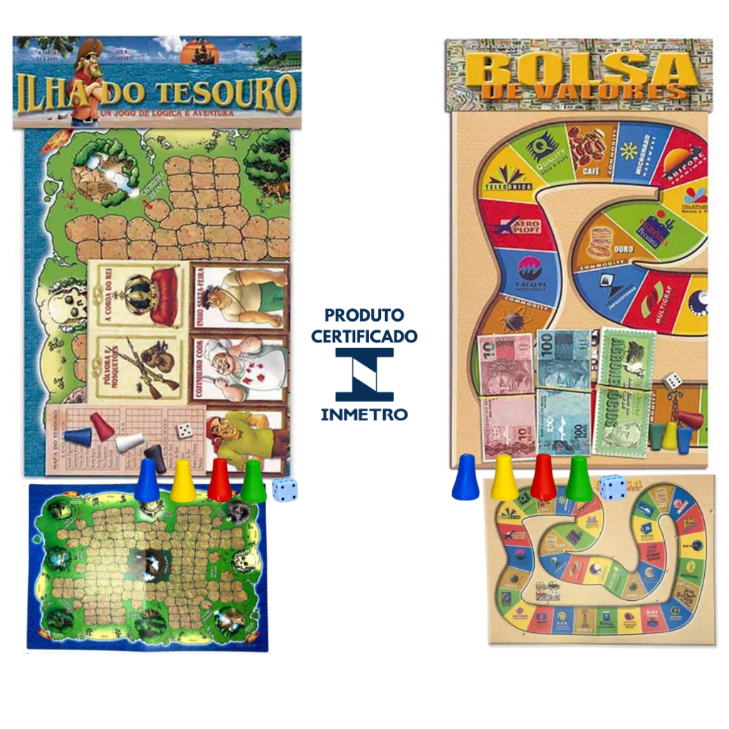 Kit com 2 Jogos de Tabuleiro: Bolsa de Valores + Ilha do Tesouro ...
