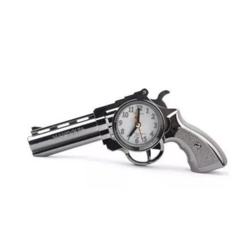Relógio De Arma Revolver Mesa Bancada Retrô Despertador | Shopee Brasil