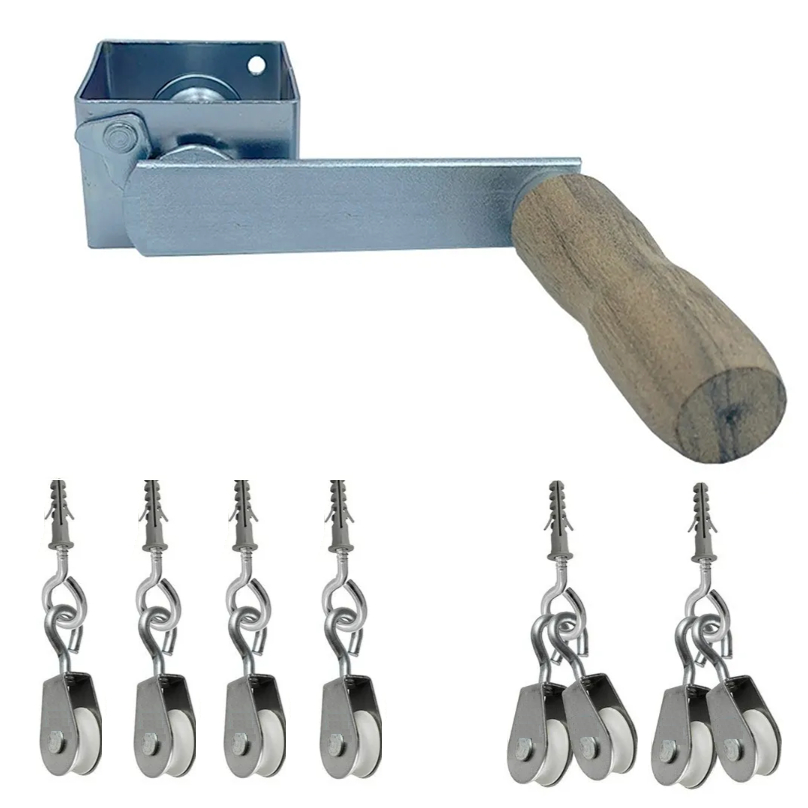 Manivela Elevador Catraca + Kit Carretilhas Metal Roldanas | Shopee Brasil
