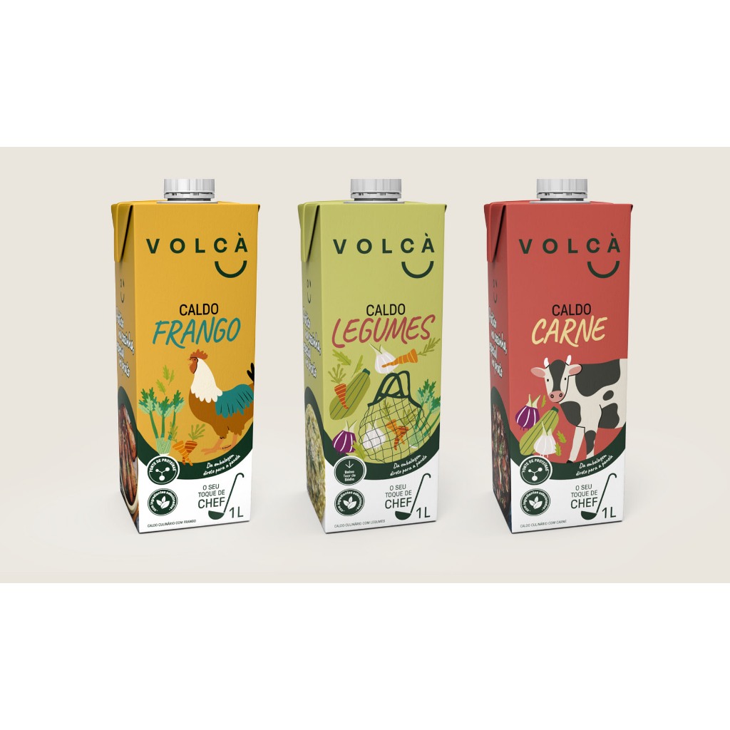 Kit de caldos Volcà - Frango, legumes e carne | Shopee Brasil