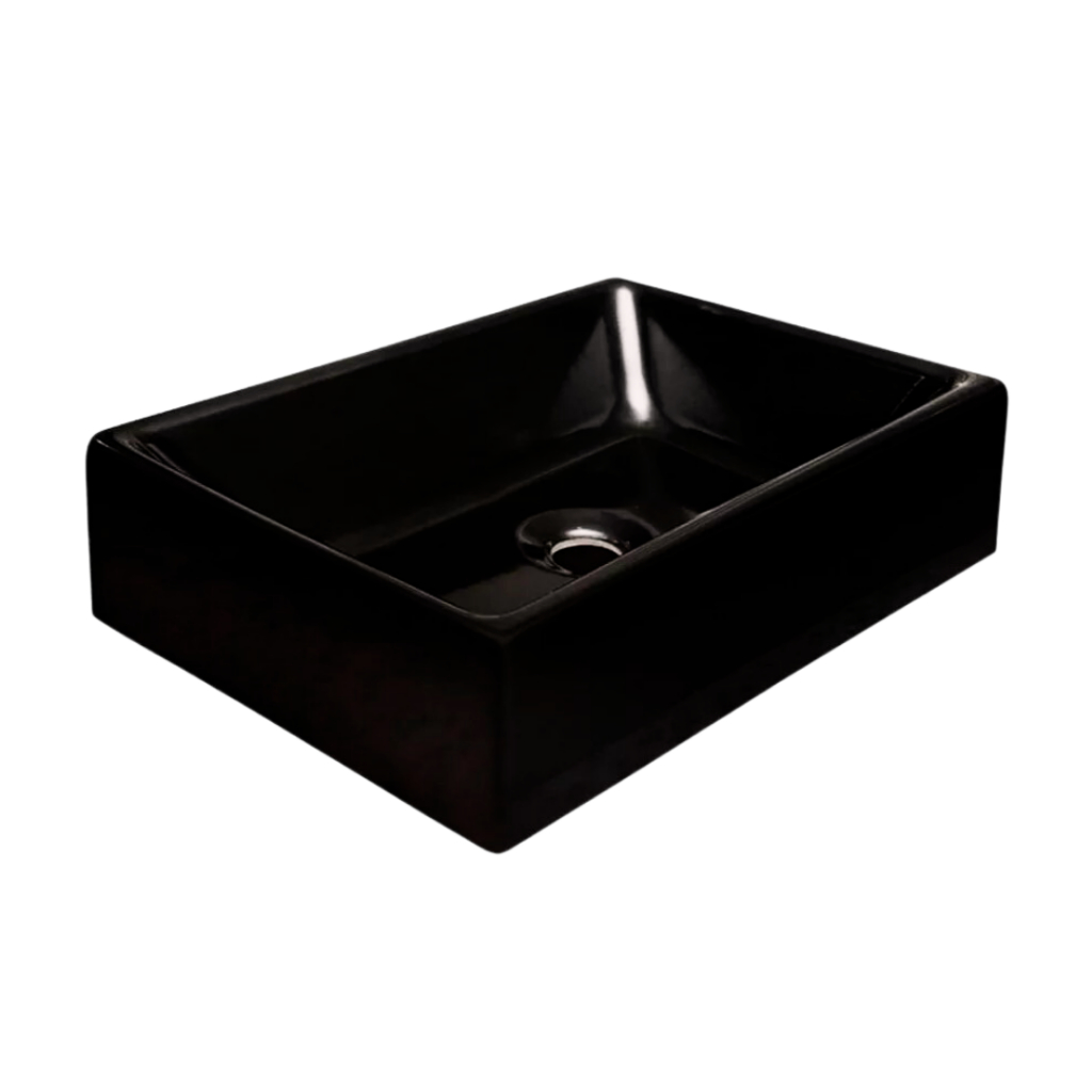 Cuba Preta Para Banheiro Lavabo Pia De Sobrepor 27x39 - Faz a Boa!