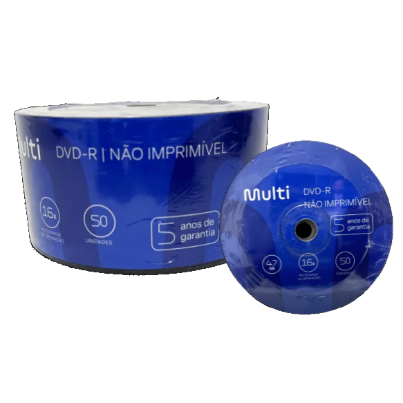 50 Unidades Dvd-r Virgem Multilaser Logo 4.7gb 120 min | Shopee Brasil