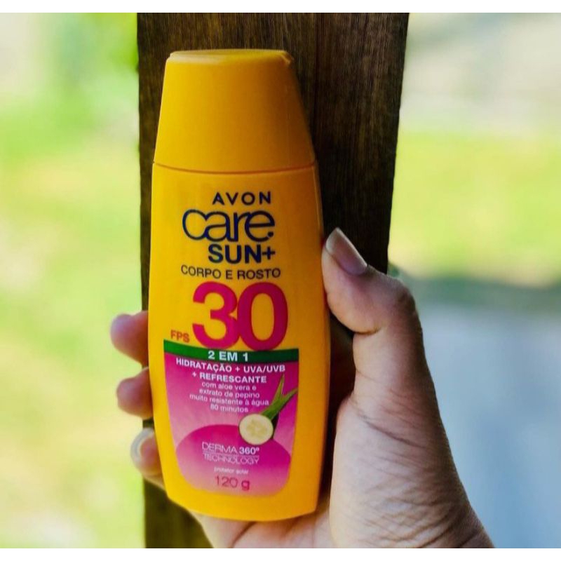 Protetor solar fps 30 avon -120g com pepino e aloe (corpo e rosto) | Shopee Brasil