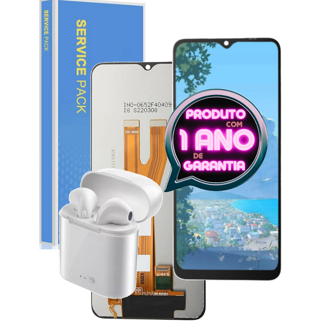 Tela Frontal Touch Display Lcd Compatível Com Galaxy A03 Core A032m + Fone + Envio Hoje ...