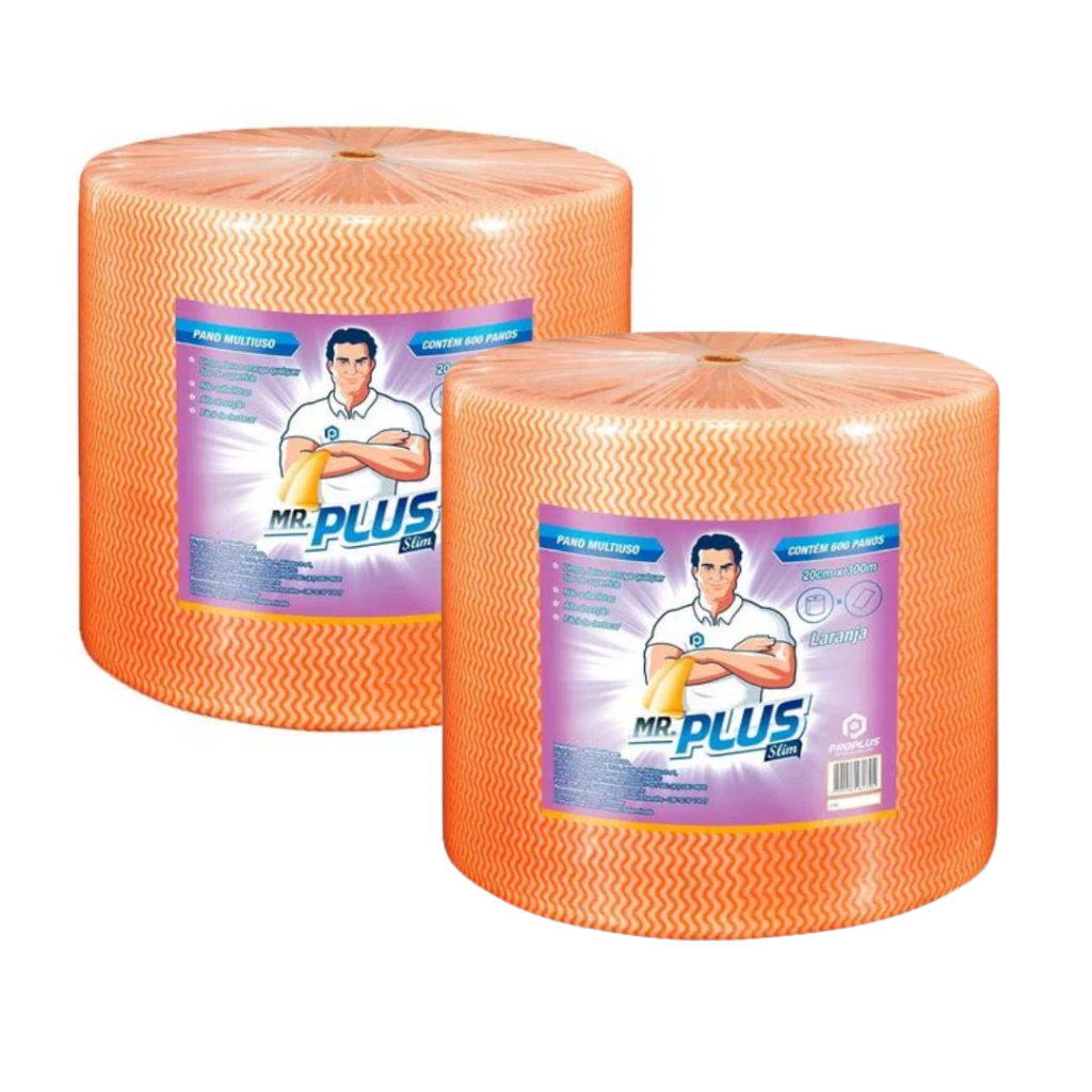 Kit 2 Pano multiuso Mr. Plus Talge com 600 panos - Laranja | Shopee Brasil