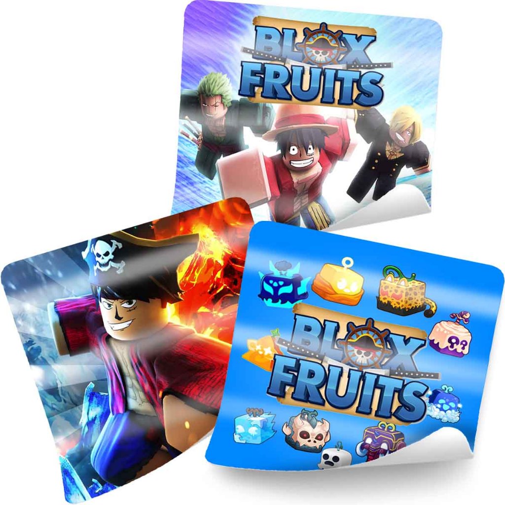 Kit 3 Adesivos Sticker Roblox Blox Fruits jogo one piece | Shopee Brasil