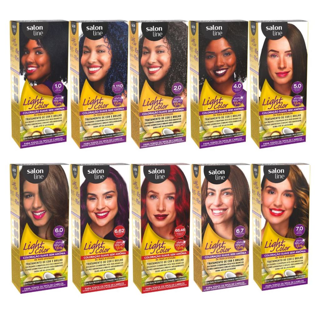 Coloração Light Color Salon Line - Escolha A Sua Cor | Shopee Brasil