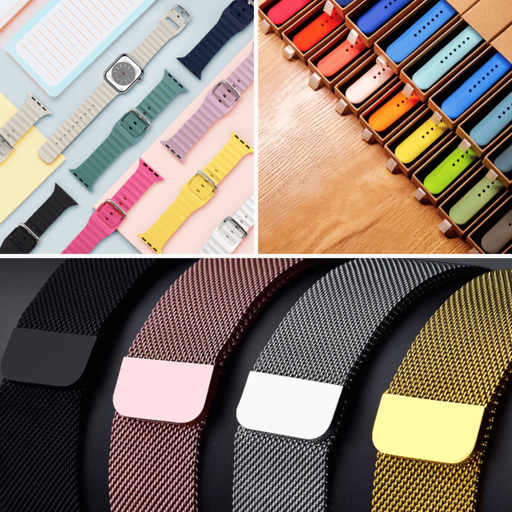 Pulseira de Aço Magnético Nylon e Silicone para Smartwatch de 42mm 44mm ...