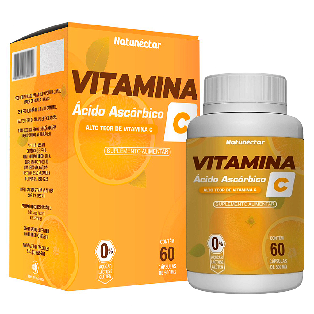 Vitamina C Suplemento Alimentar Natural 100% Puro Natural Natunectar 60 ...