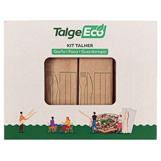 Kit Talher Garfo / Faca / Guardanapo Eco C/100 Unidades Talge | Shopee ...