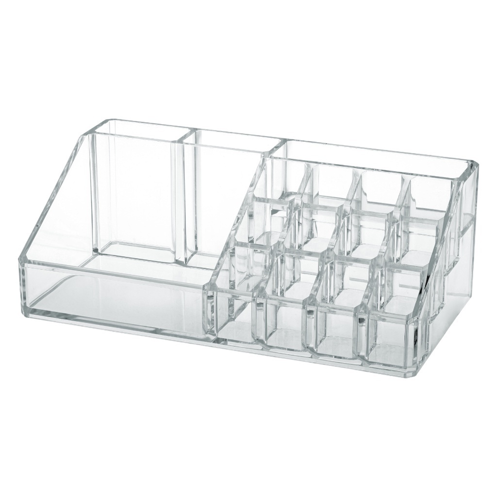 Suporte Organizador de Maquiagem Batom, Lápis 16 Divisórias Acrílico ...