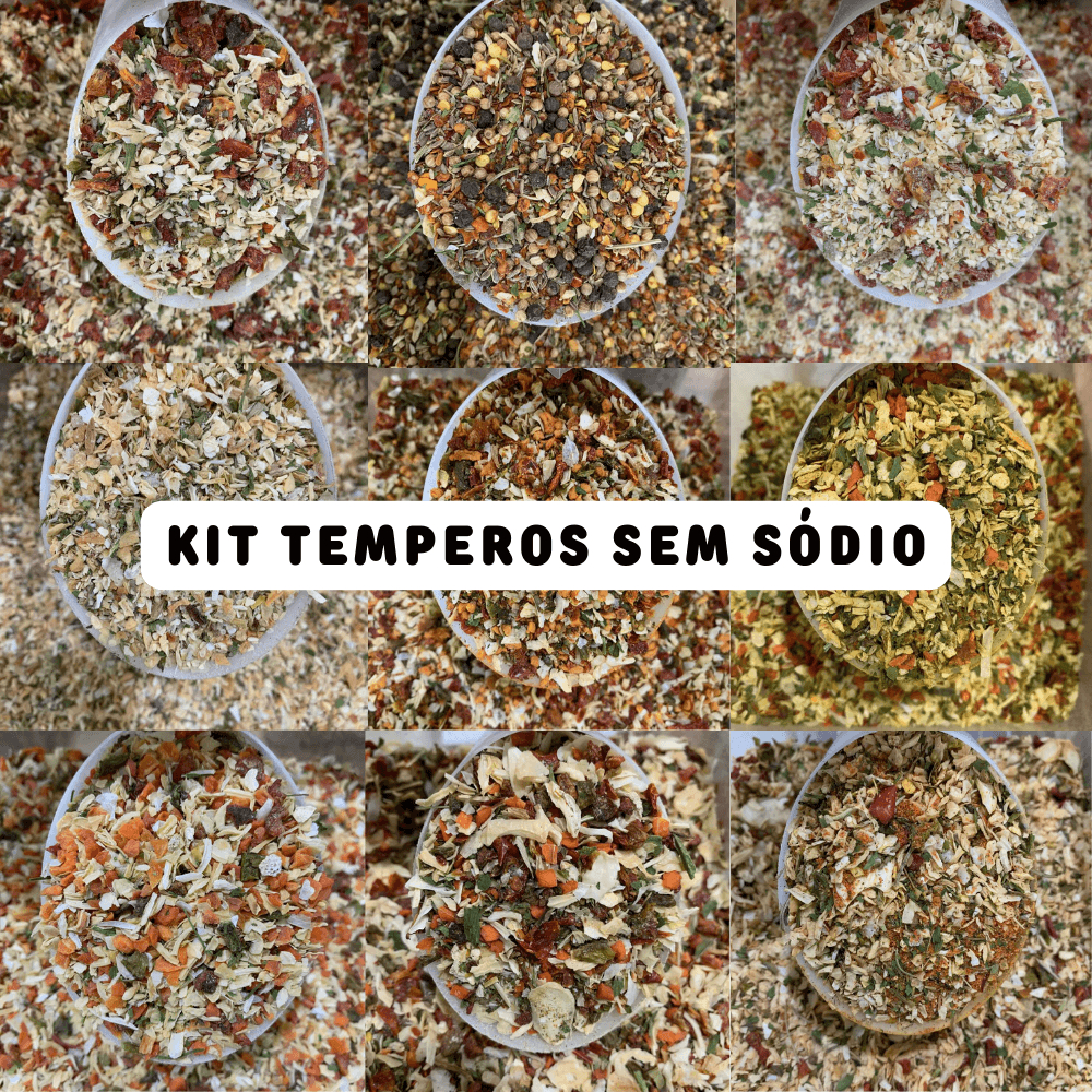 Kit Temperos SEM SÓDIO - (9 temperos com 100g de cada) | Shopee Brasil
