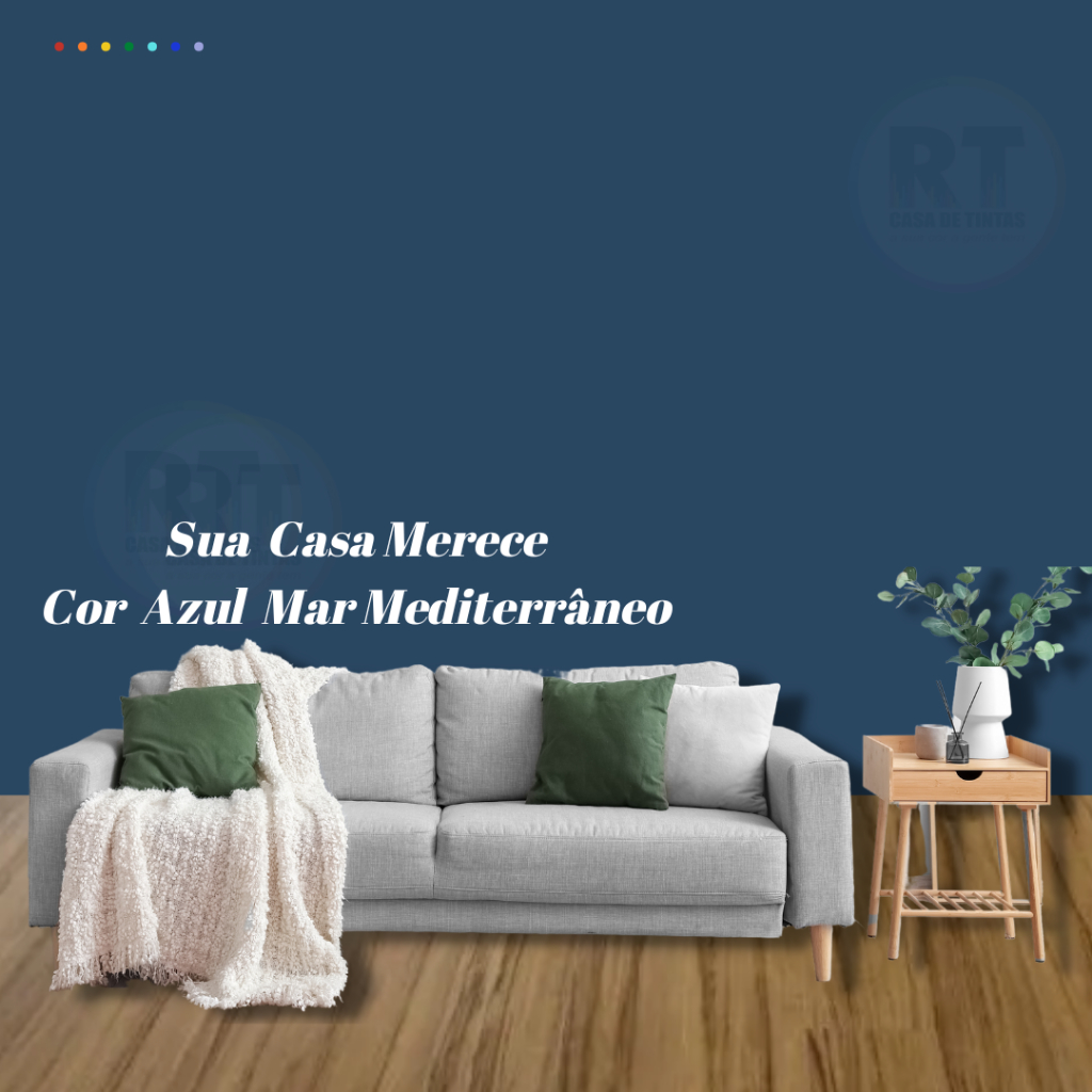 Tinta Parede Azul Mar Mediterrâneo Fosca Renova 800ml | Shopee Brasil