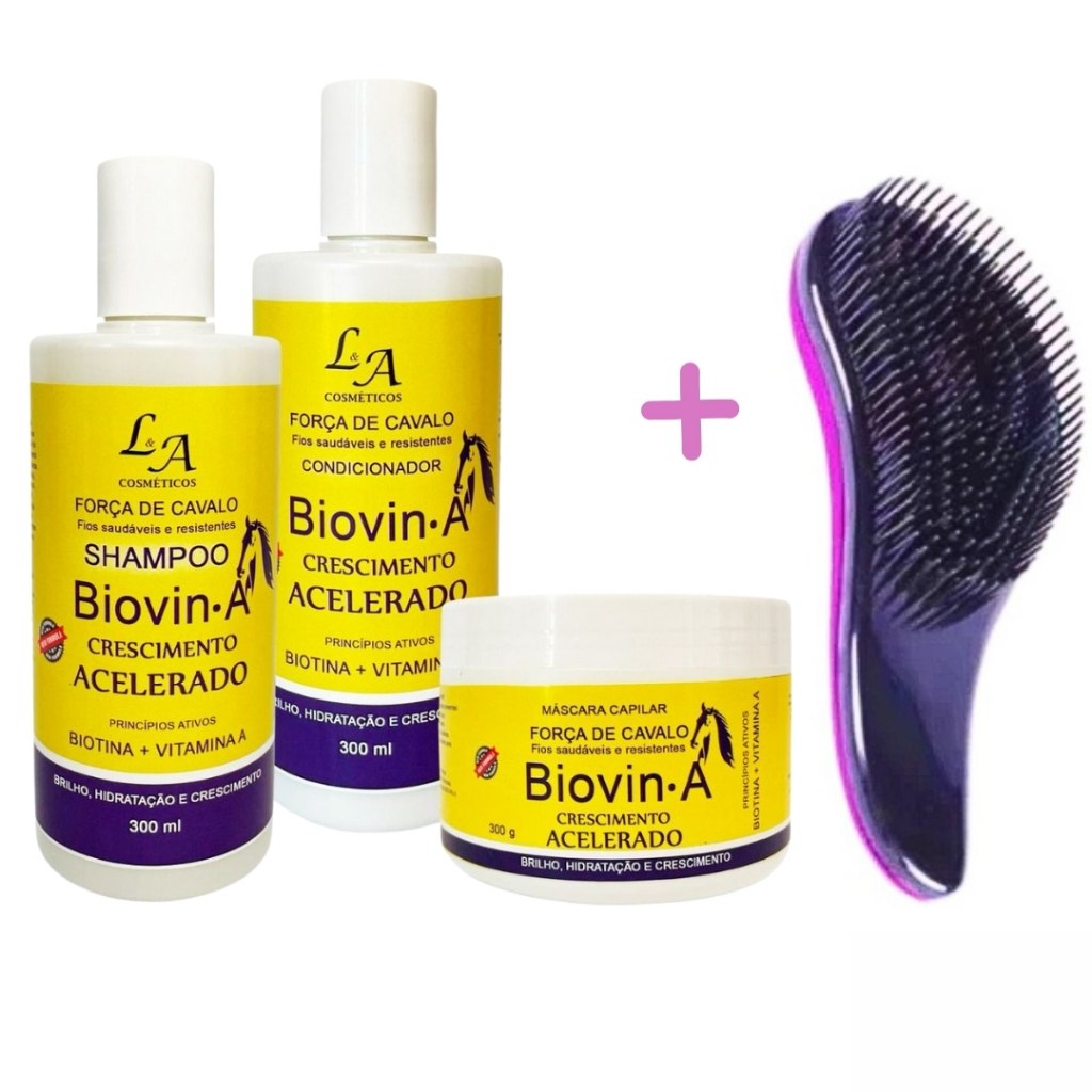 1 Kit Crescimento Acelerado Força de Cavalo Biovin-A L&A Cosméticos ...
