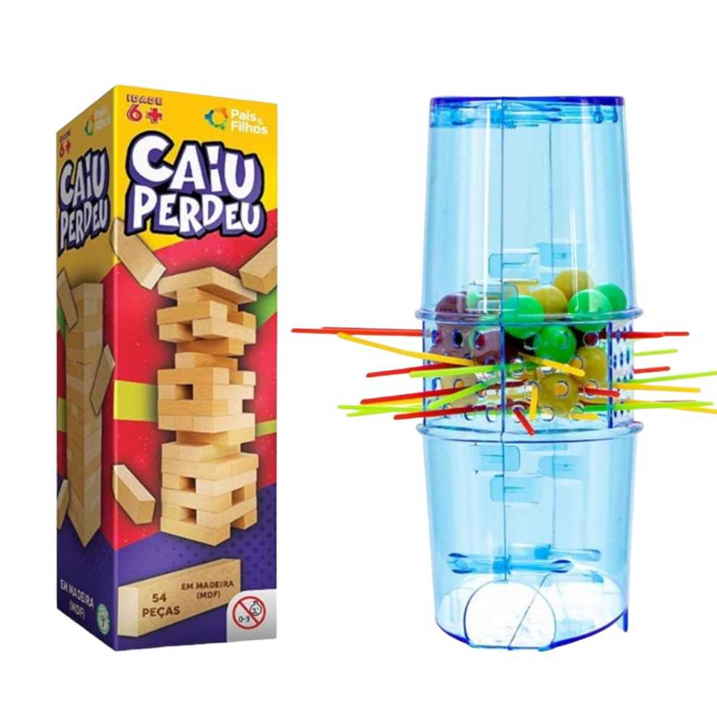 Jogo Caiu Perdeu e Pega vareta Pais & Filhos de Madeira Jogo da Torre ... Jogo Caiu Perdeu e Pega vareta Pais & Filhos de Madeira Jogo da Torre ...