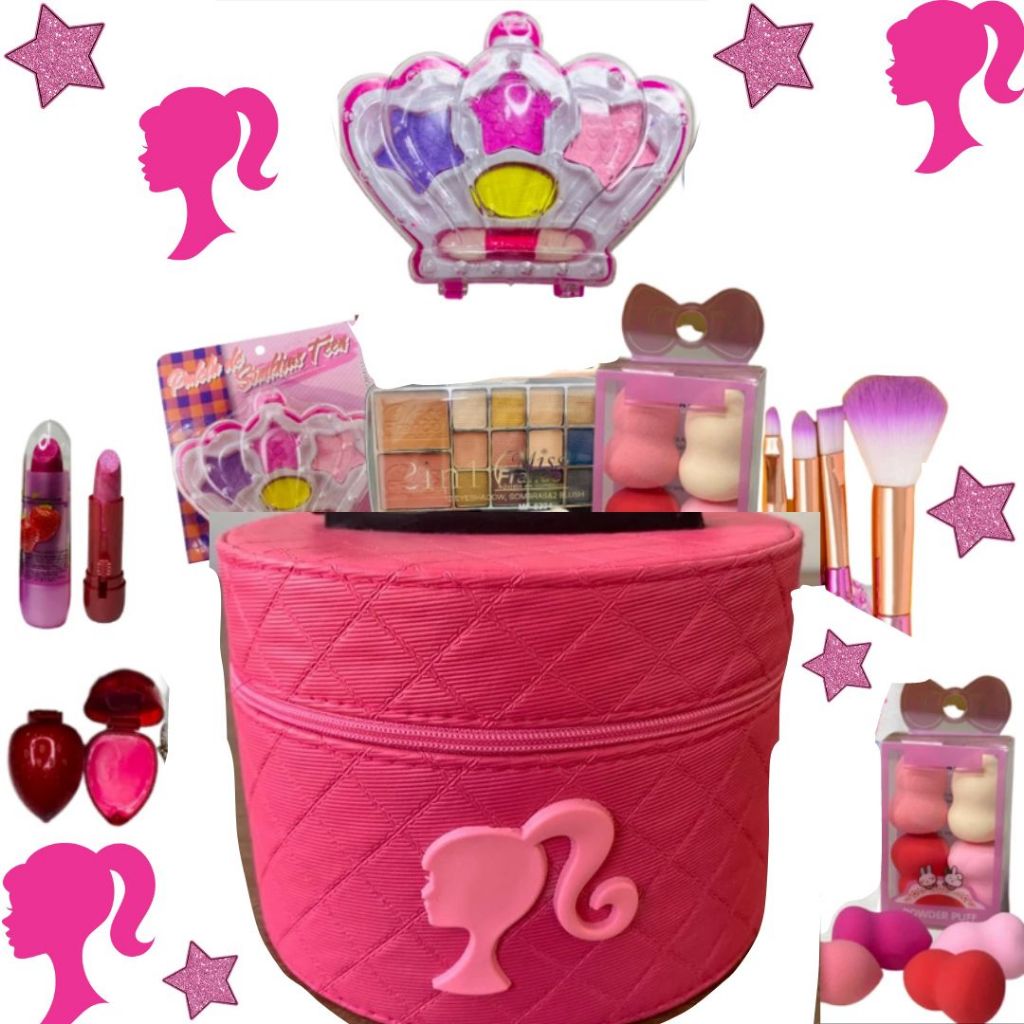 Kit de Maquiagem Infantil de Menina + Maleta de Maquiagem Infantil da Barbie Kit Completo ...