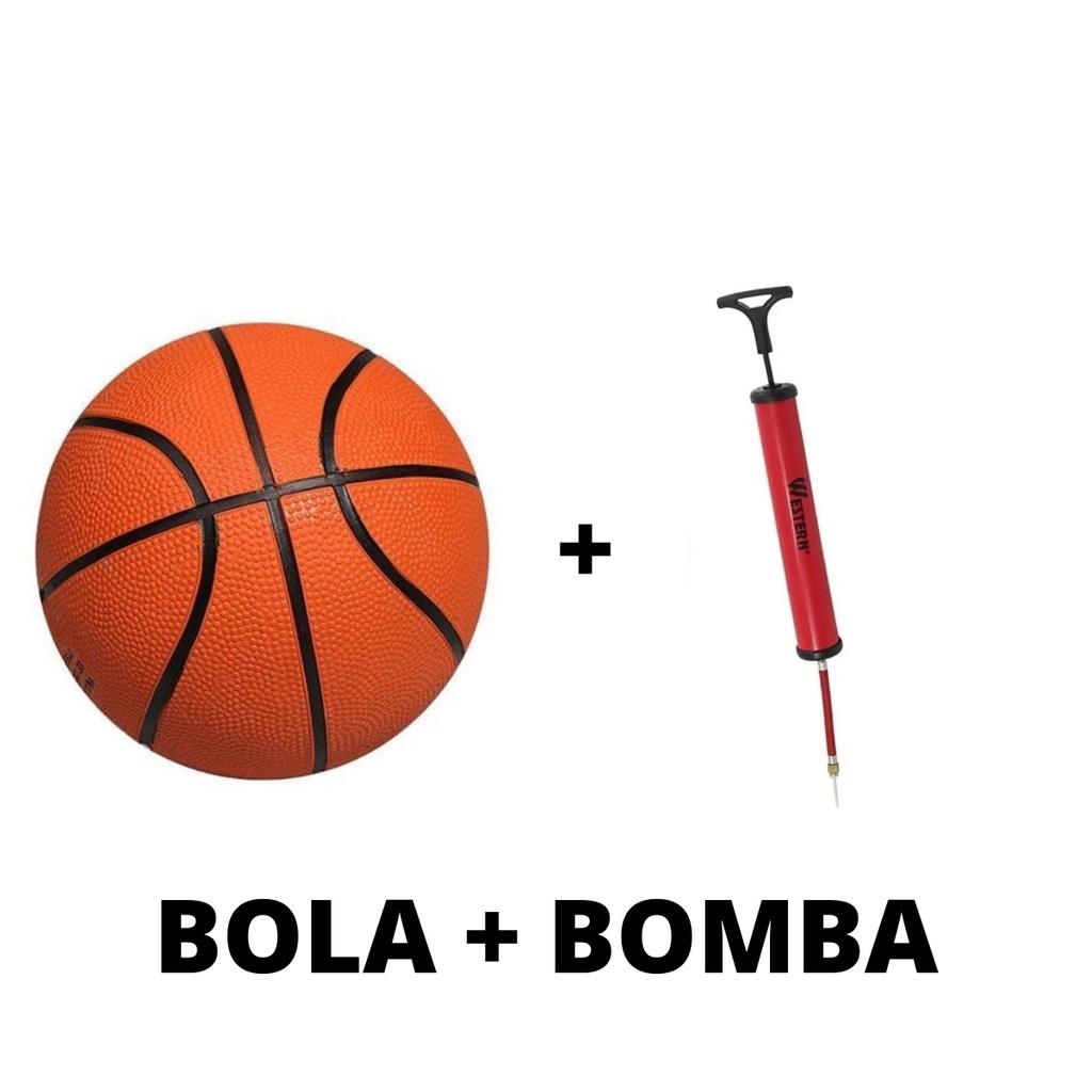 Kit Bola Basquete NBA Tamanho Oficial Nº 7 + Bomba Inflar E Bico Ar ...