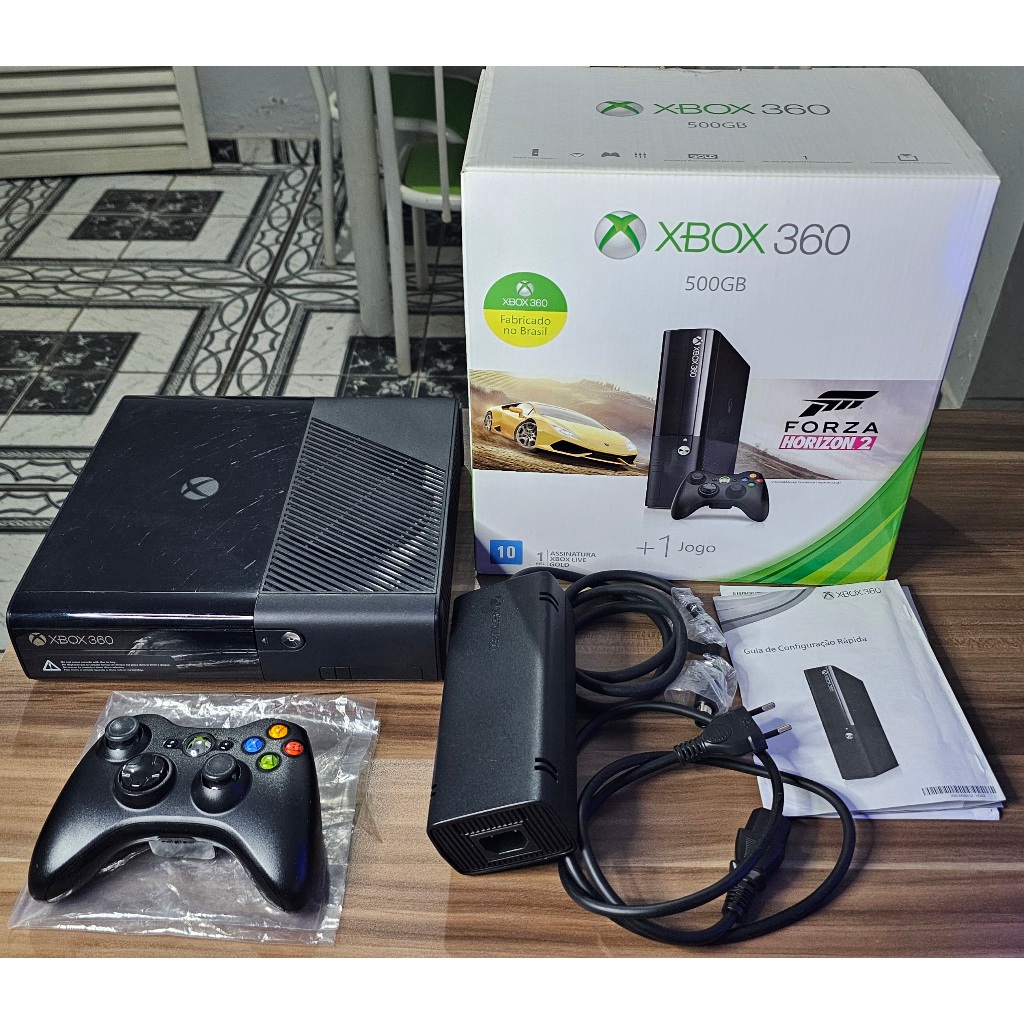Console Xbox 360 HD 500GB + Controle + Forza Horizon 2 na Memoria ...