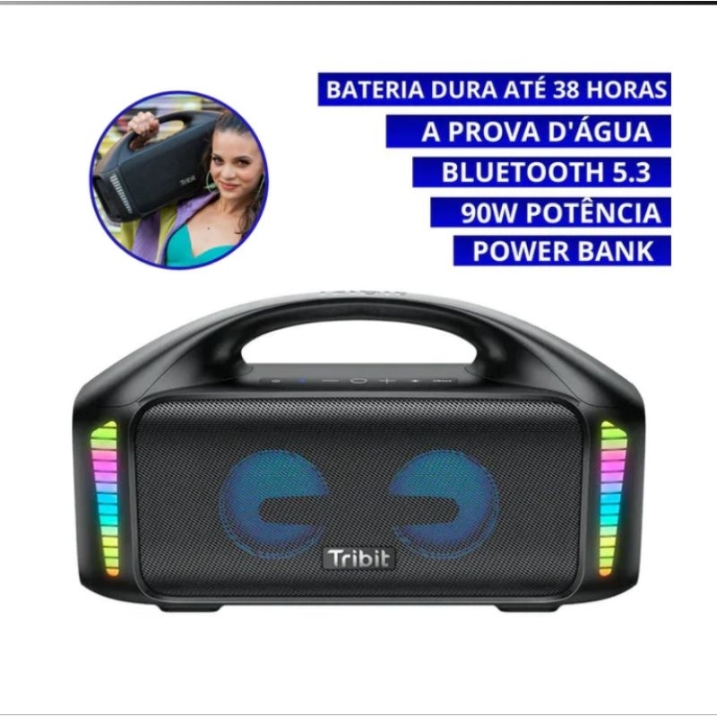 CAIXA DE SOM BLUETOOTH ORIGINAL TRIBIT STORMBOX BLAST 90W | Shopee Brasil