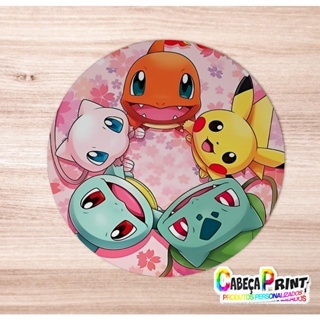 Mouse Pad Redondo 25x25 Pokémon | Shopee Brasil