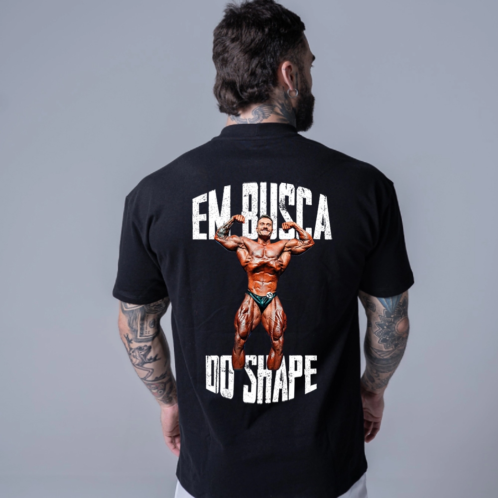 Camiseta Oversized Academia Treino Em Busca Do Shape Confortavel Estilo De Rua | Shopee Brasil