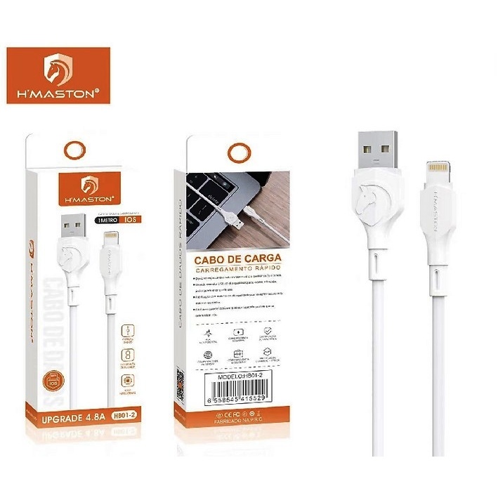 Cabo USB Dados V8/TIPO-C/IPHONE Carregamento Turbo HMASTON 1M USB Cabo ...