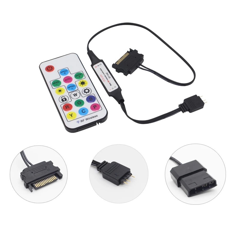 Controladora ARGB 5v 3 Pinos + Controle Cooler Fan Led Endereçável ...