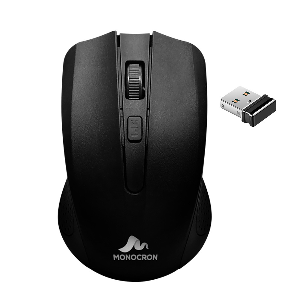MOUSE SEM FIO PRETO CONECTOR USB 10 METROS A PILHA | Shopee Brasil