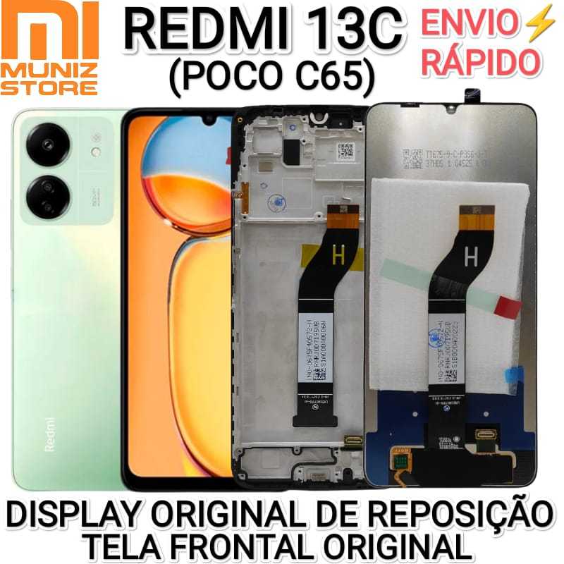 Display Redmi 13C 4G/5G/Poco C65/M6 5G Original LCD IPS Frontal Com Moldura e Sem Aro Módulo ...