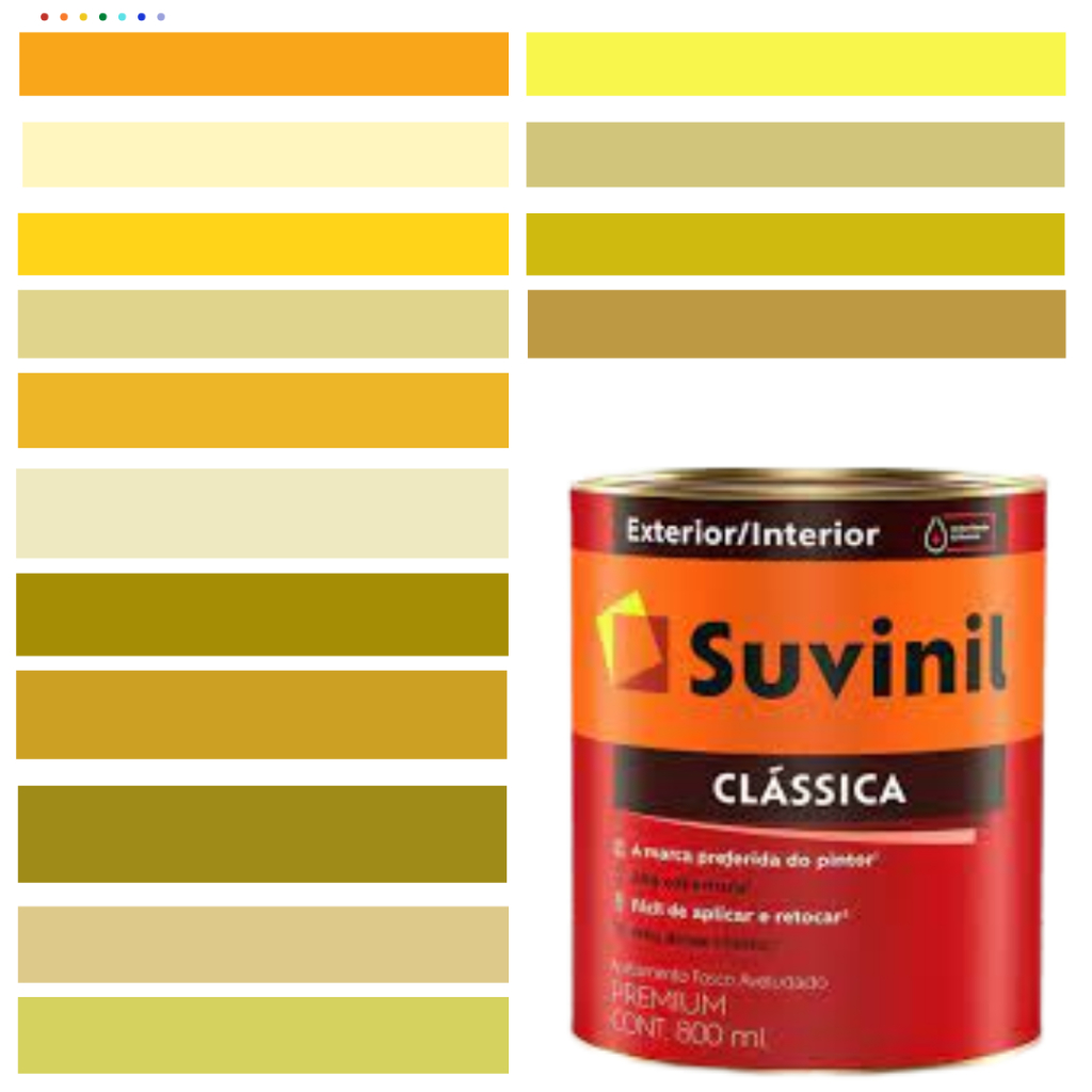 Tinta Amarela Para Parede Acrílica Suvinil Clássica 800ml Cor Amarelo ...