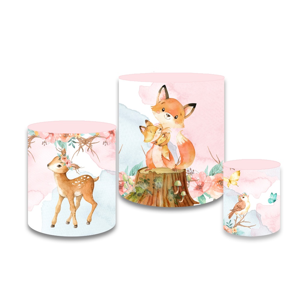 Kit Capas De Cilindro de Festa em - Tecido Sublimado Bosque Encantado ...